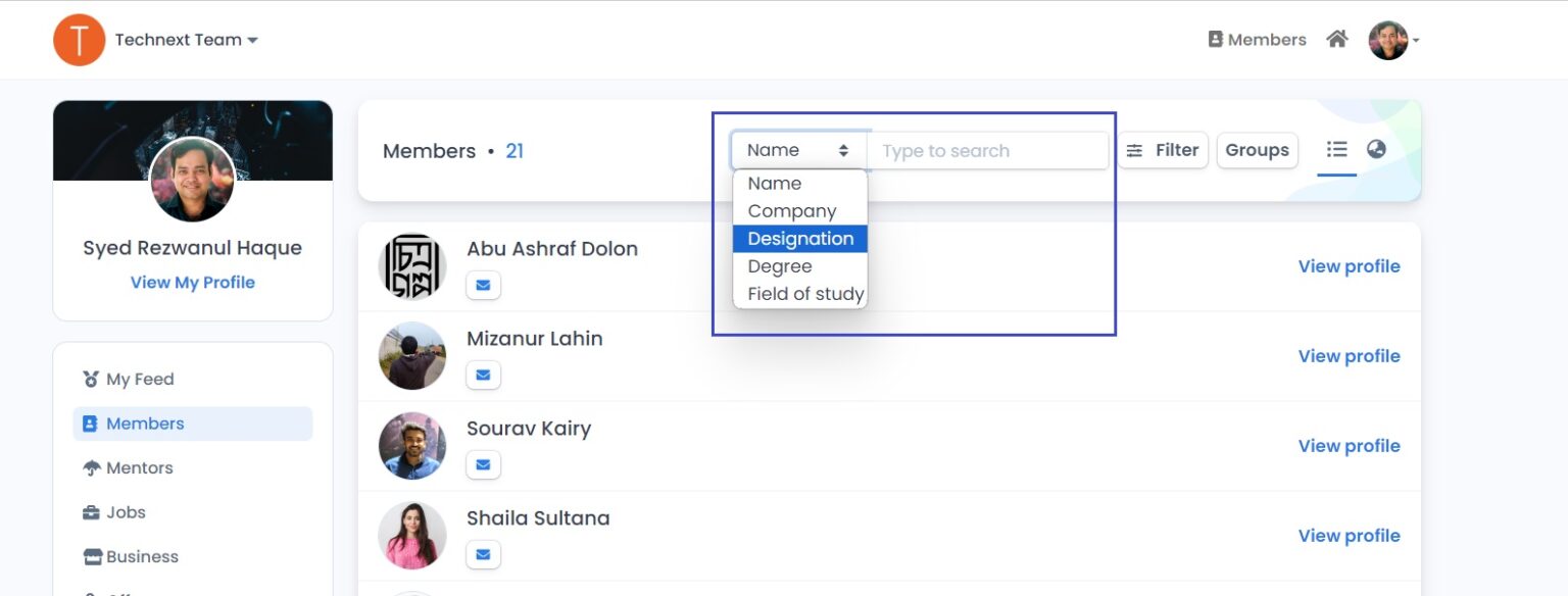 Find Your Community Members: Search, Filter, and Profile View Options ...